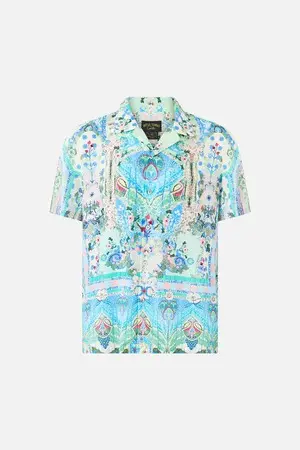 Camilla Short Sleeve Camp Collared Shirt - Midsummer Mosaics