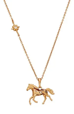 ALEX AND ANI Horse Pendant Necklace - Gold