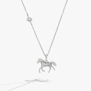 ALEX AND ANI Horse Pendant Necklace - Silver