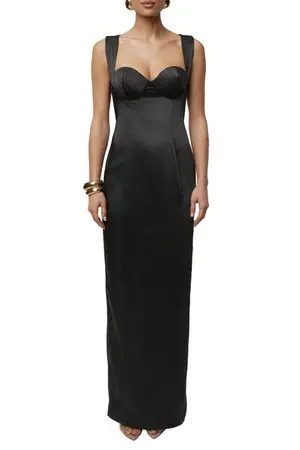 JLUXLABEL Amour Satin Maxi Dress - Black