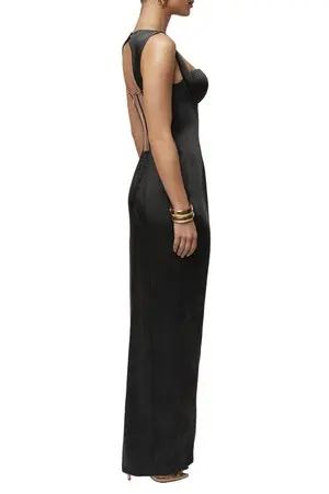 JLUXLABEL Amour Satin Maxi Dress - Black