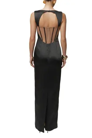 JLUXLABEL Amour Satin Maxi Dress - Black