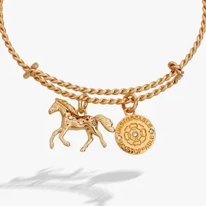 ALEX AND ANI Horse Rope Textured Charm Bangle Bracelet