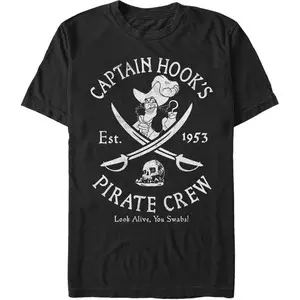 PETER PAN Captain Hook's Pirate Crew Graphic T-shirt - Black