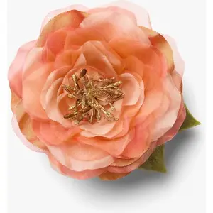 HELENA SIMON The Open Rose Floral Brooch - Peach