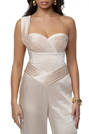 JLUXLABEL Love Song Satin Top - Champagne