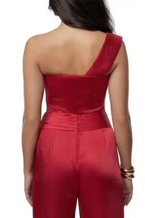JLUXLABEL Love Song Satin Top - Red