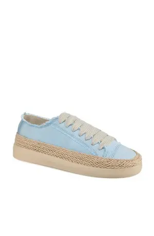 J/SLIDES NYC Hilda Satin Sneaker - Aqua
