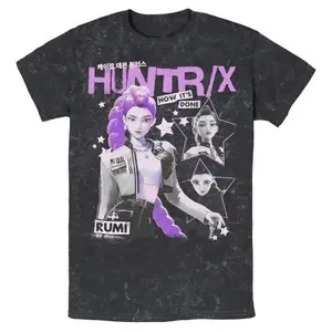 KPOP DEMON HUNTERS Pop Star Huntrix Rumi Graphic T-shirt - Black