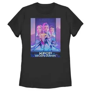 KPOP DEMON HUNTERS Trio Poster Graphic T-shirt - Black
