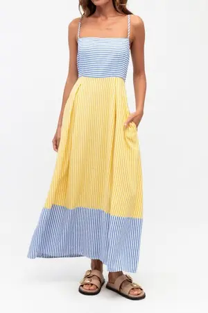 LABEL OF LOVE Isabel Striped Dress - Yellow