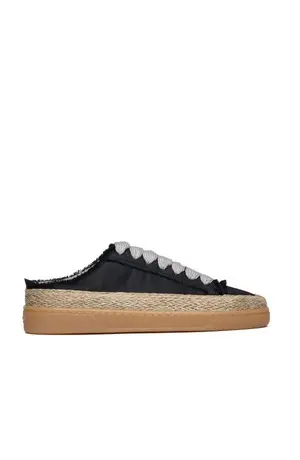 J/SLIDES NYC Henlen Satin Mule Sneaker - Black