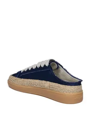 J/SLIDES NYC Henlen Satin Mule Sneaker - Navy