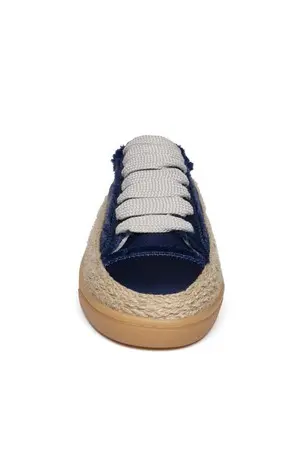 J/SLIDES NYC Henlen Satin Mule Sneaker - Navy