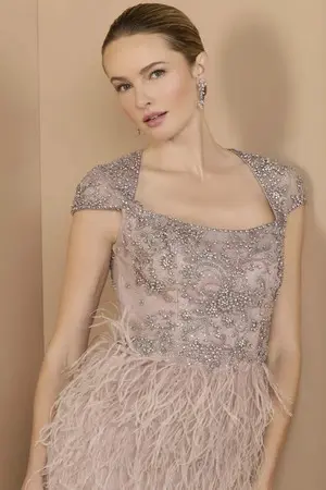 Mac Duggal Embellished Feather Gown