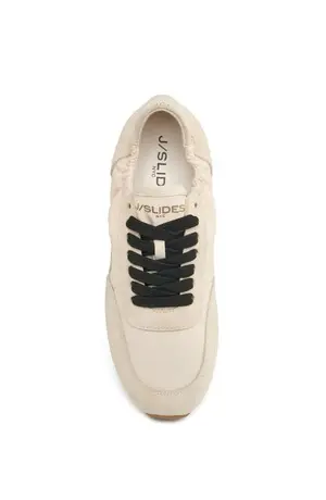 J/SLIDES NYC Prisha Suede And Nylon Lace-up Sneakers - White