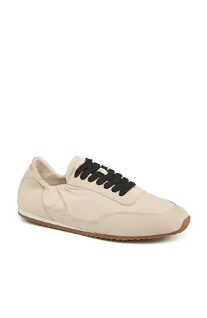 J/SLIDES NYC Prisha Suede And Nylon Lace-up Sneakers - White