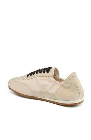 J/SLIDES NYC Prisha Suede And Nylon Lace-up Sneakers - White