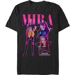 KPOP DEMON HUNTERS Mira Super Star Logo T Shirt - Black