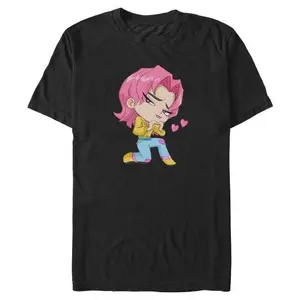 KPOP DEMON HUNTERS Chibi Romance Heart Graphic T-shirt - Black