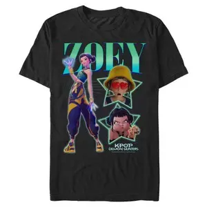 KPOP DEMON HUNTERS Zoey Super Star Logo Short Sleeve Graphic T-shirt