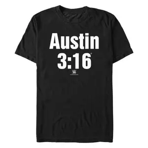 WWE Stone Cold Steve Austin 316 White Logo Graphic T-shirt - Black