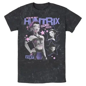 KPOP DEMON HUNTERS Pop Star Huntrix Zoey Short Sleeve Graphic T-shirt - Black