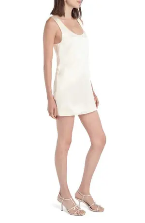 FAVORITE DAUGHTER Sleeveless Satin Mini Dress - Ivory