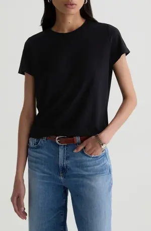 Ag Zoie Cotton & Linen Blend T-shirt - Super Black