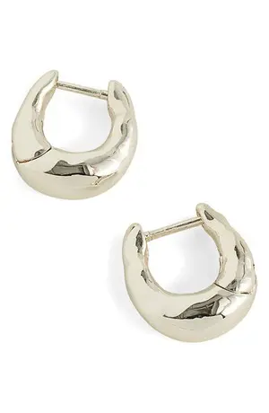 Madewell Hammered Hoop Earrings Warm Silver