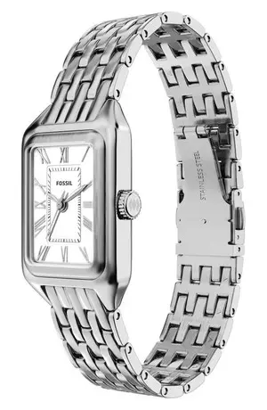 Fossil Mini Raquel Tank Bracelet Watch - Silver