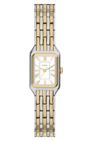 Fossil Mini Raquel Tank Bracelet Watch - Two Tone