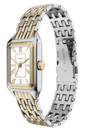 Fossil Mini Raquel Tank Bracelet Watch - Two Tone