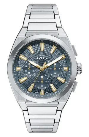 Fossil Everett Chronograph Bracelet Watch - Silver