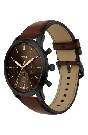 Fossil Neutra Chronograph Leather Strap Watch