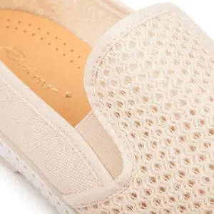 Rivieras Classic Canvas And Mesh Loafers - Cream