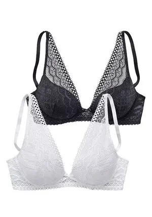 LASCANA 2 Pack Lace Push Up Bras