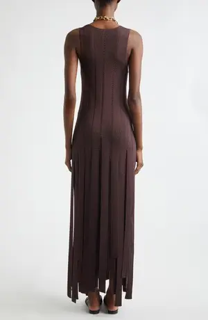 Zimmermann Kindred Spirit Luna Fringe Pointelle Rib Sweater Dress
