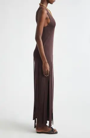 Zimmermann Kindred Spirit Luna Fringe Pointelle Rib Sweater Dress