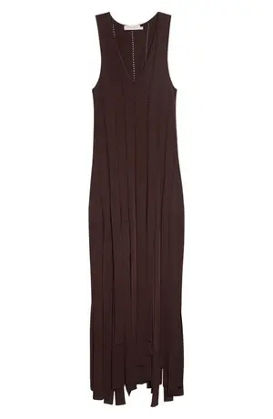 Zimmermann Kindred Spirit Luna Fringe Pointelle Rib Sweater Dress