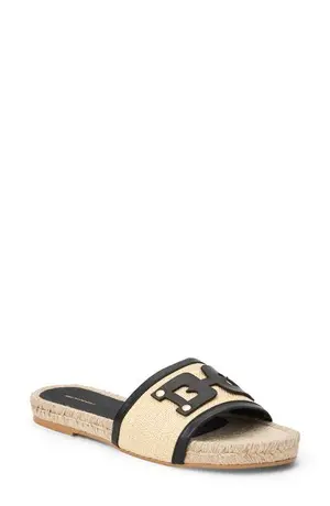 Bruno Magli Sabina Slide Sandal - Natural Raffia/black