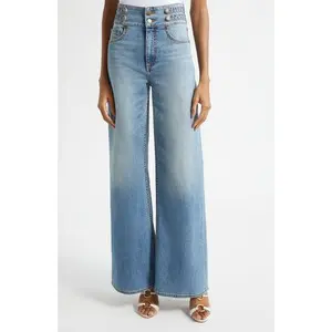 Ramy Brook Liv High Waist Wide Leg Jeans - Light Wash