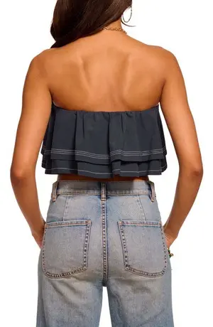 Ramy Brook Poppy Ruffle Strapless Crop Top