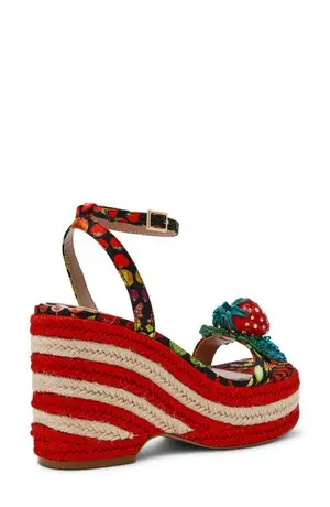 Betsey Johnson Bobbie Platform Wedge Sandal - Black Multi
