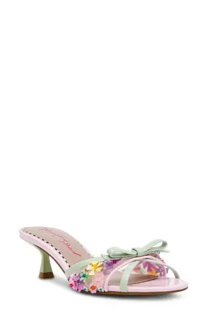 Betsey Johnson Shirley Kitten Heel Sandal - Pink Multi