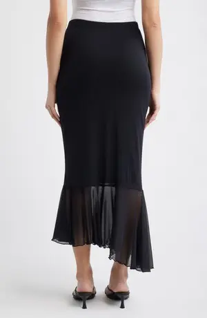 Loveappella Flounce Hem Midi Skirt