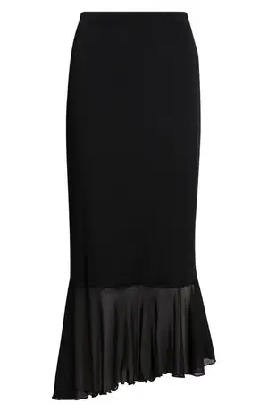 Loveappella Flounce Hem Midi Skirt