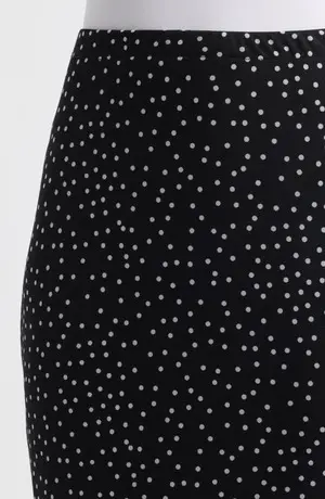 Loveappella Polka Dot Mesh Midi Skirt - Black