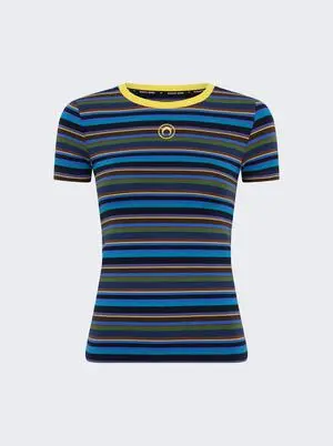 MARINE SERRE Moon Logo Striped Jersey Tee