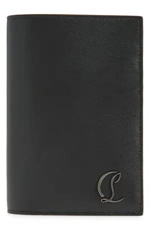 CHRISTIAN LOUBOUTIN Mooncrest Passport Holder - B078-black/gun Metal